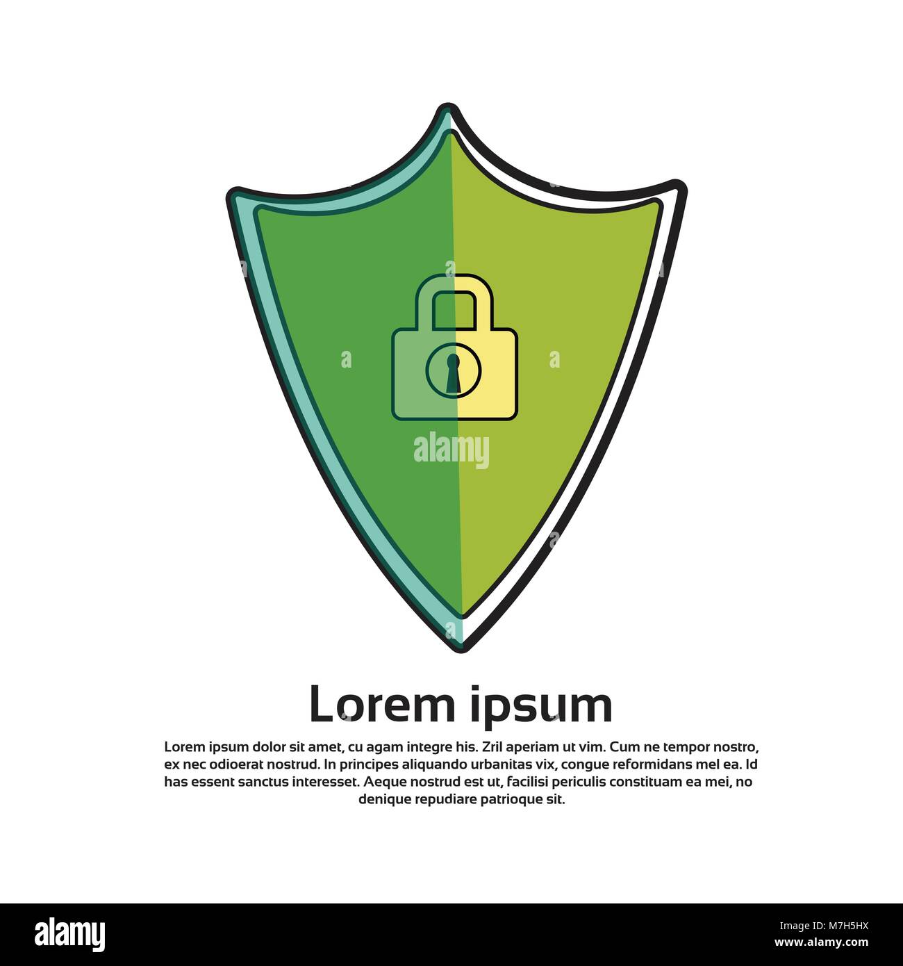 Shield With Lock Icon Online Protection And Security Concept Banner ...