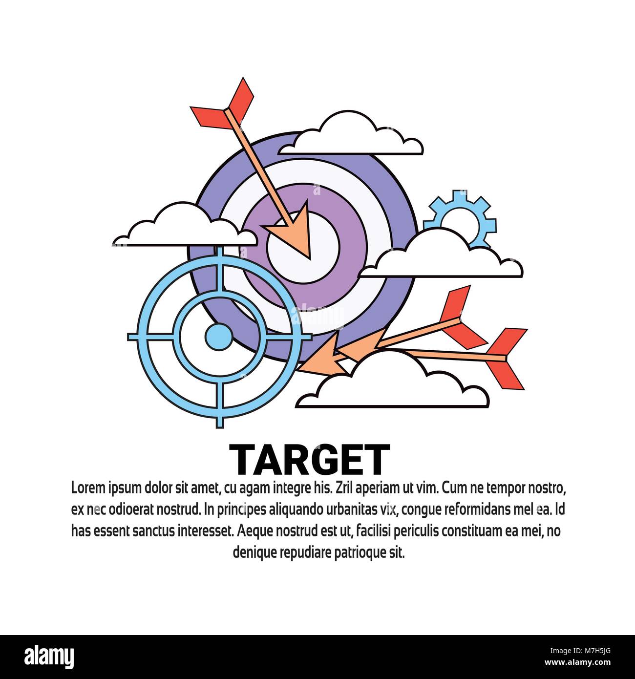 Business Target Strategy Concept Banner With Copy Space Stock Vector ...