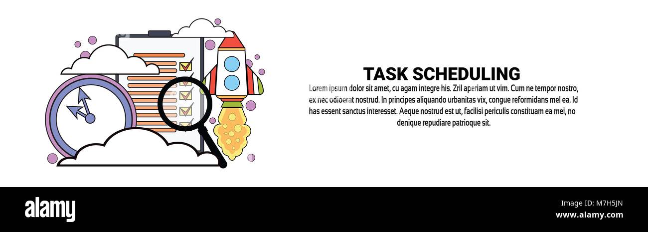 Task Scheduling Planning Concept Horizontal Banner With Copy Space ...