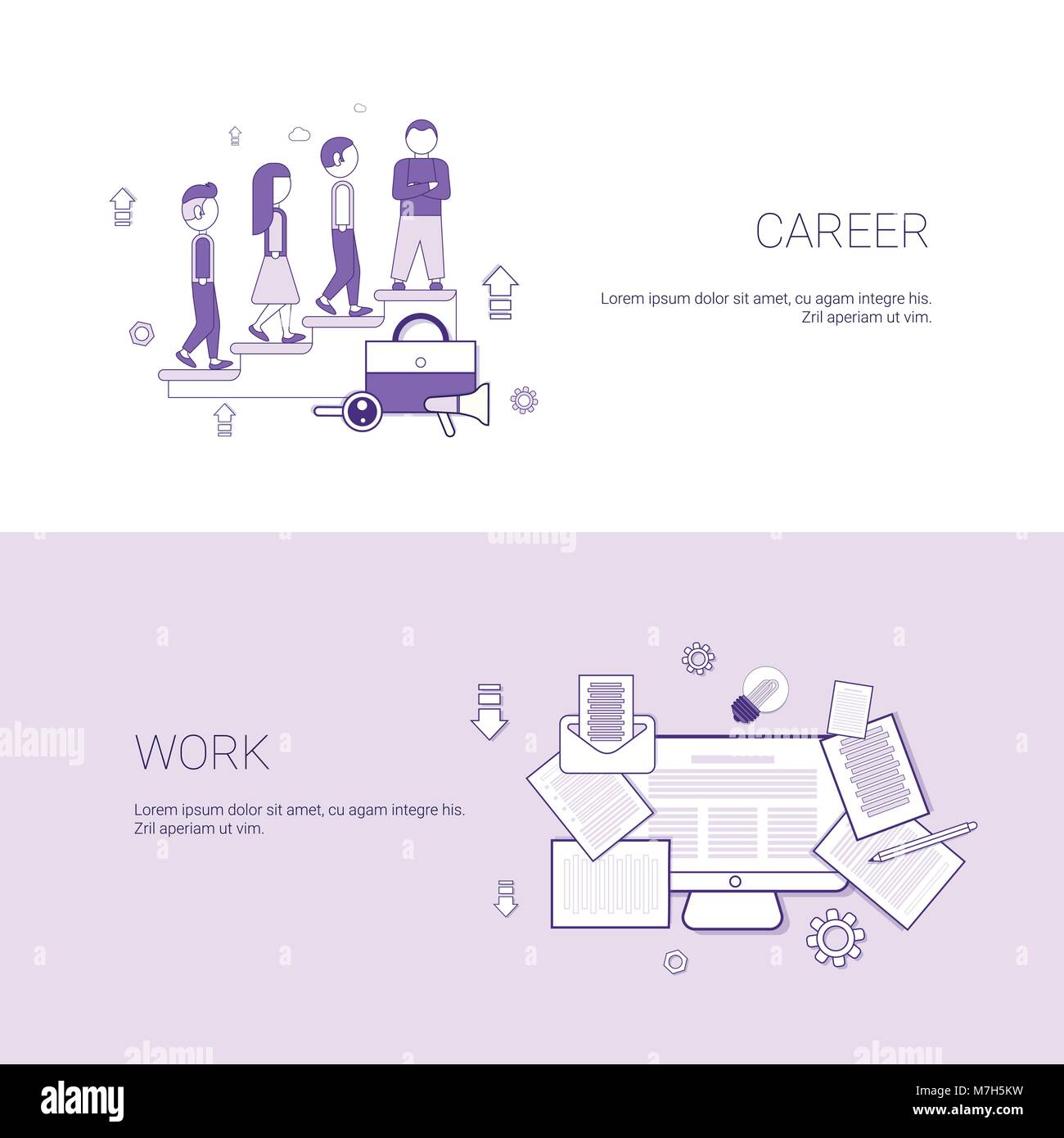 Career And Work Business Occupation Concept Template Web Banner With ...
