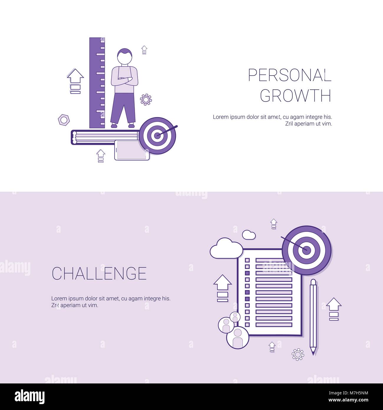 Personal Growth And Challenge Business Concept Template Web Banner With ...