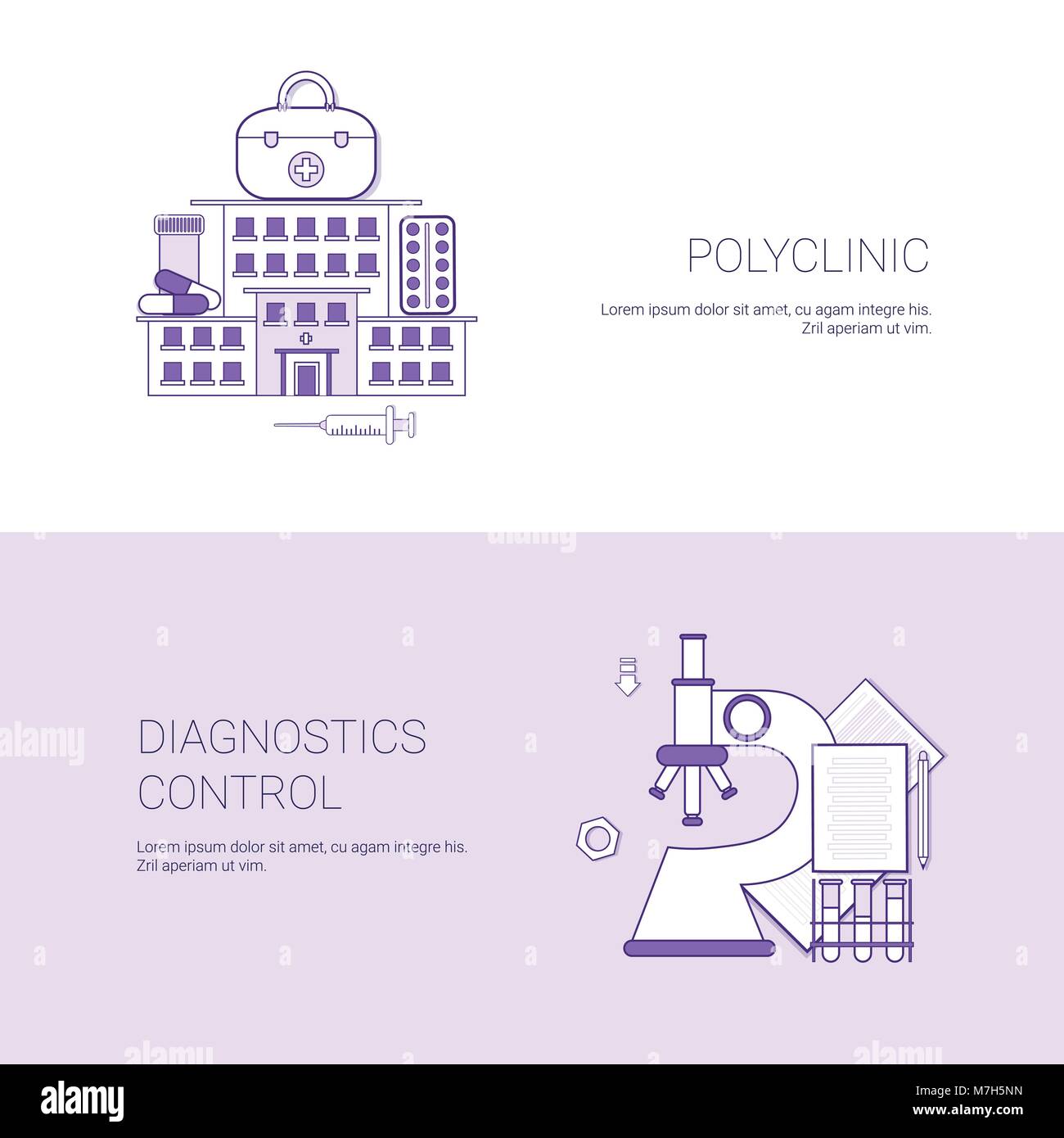 Polyclinic And Diagnostics Control Medicine Concept Template Web Banner ...
