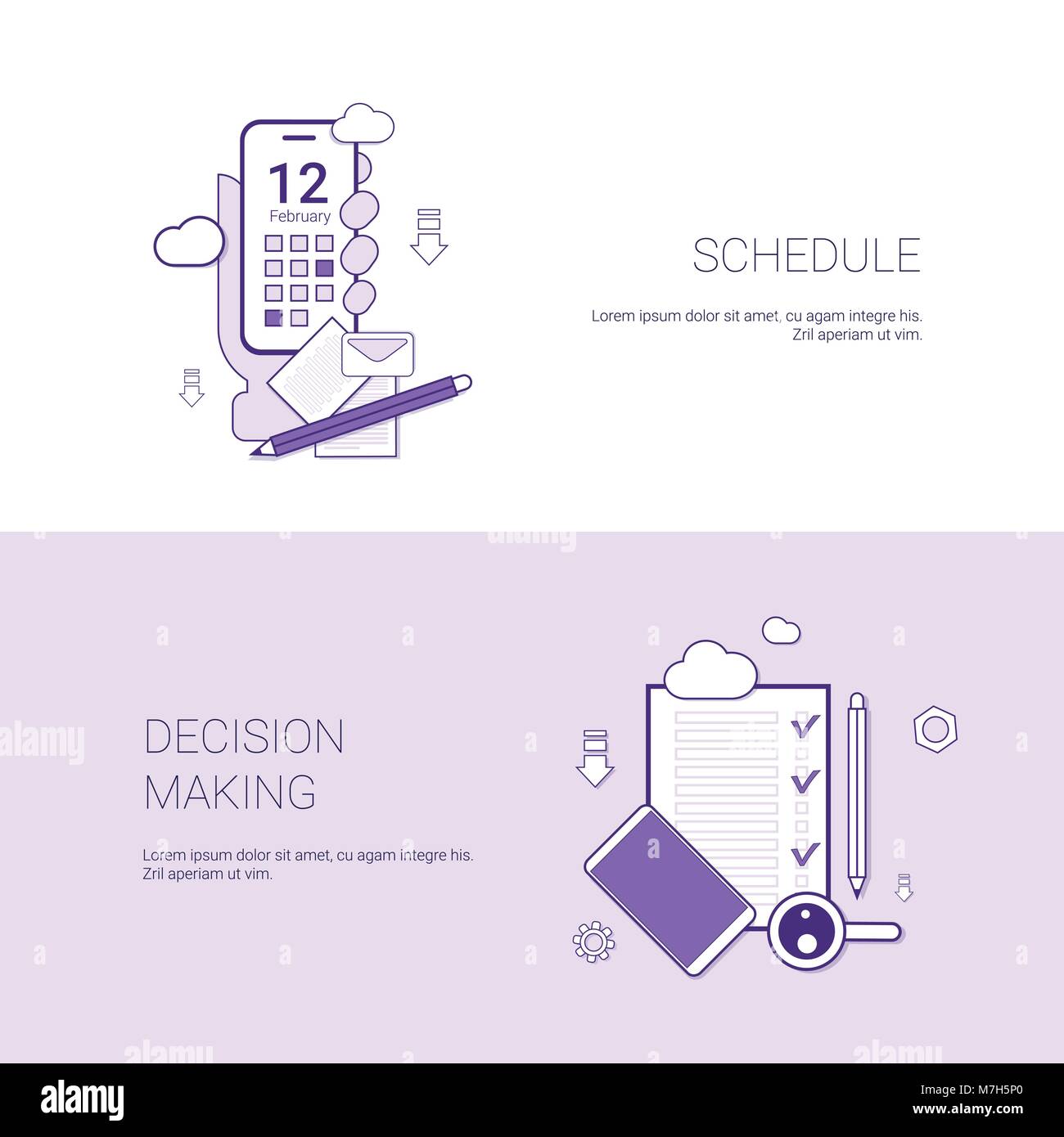 Schedule And Decision Making Concept Template Web Banner With Copy ...