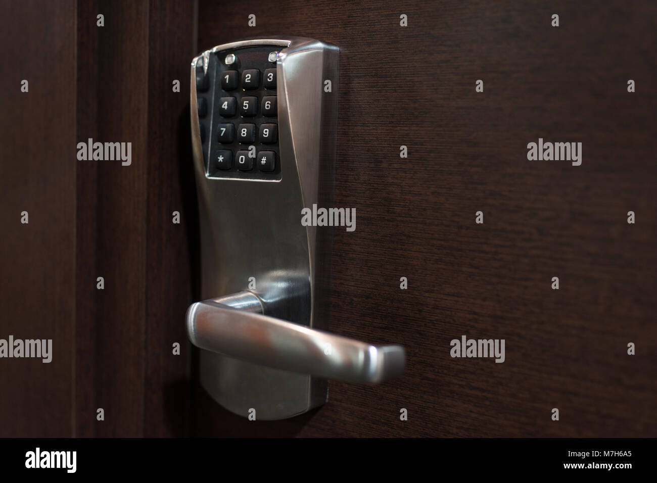 Hotel door handle with electronic security number system Stock Photo ...