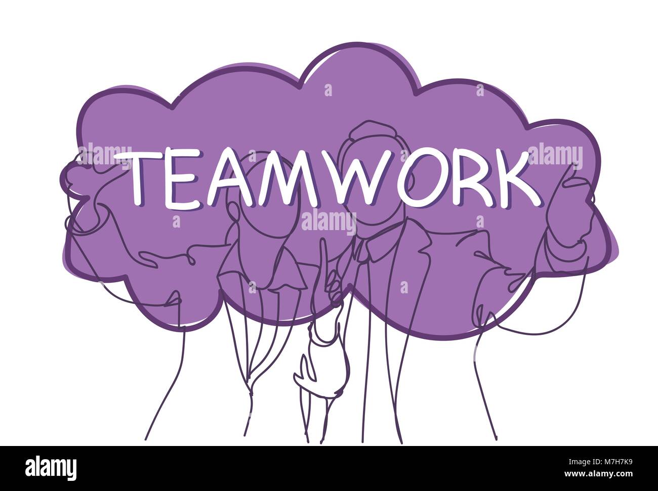 Business Teamwork Concept Group Of Businesspeople Team Doodle Stock ...