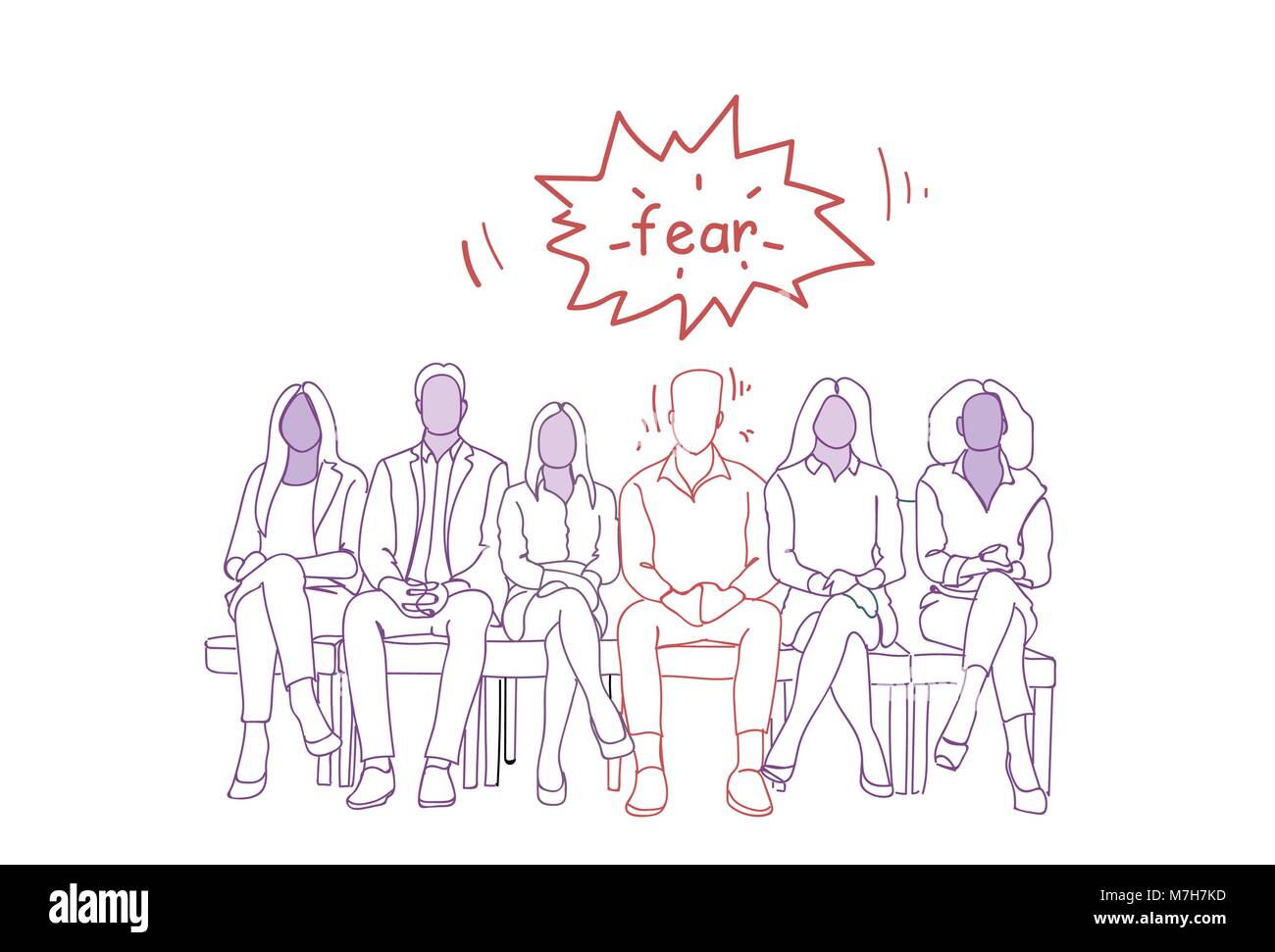 Doodle man sitting in Stock Vector Images - Alamy