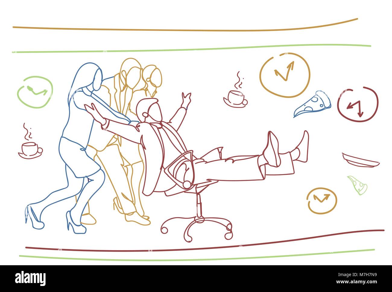 Happy female leader team Stock Vector Images - Alamy