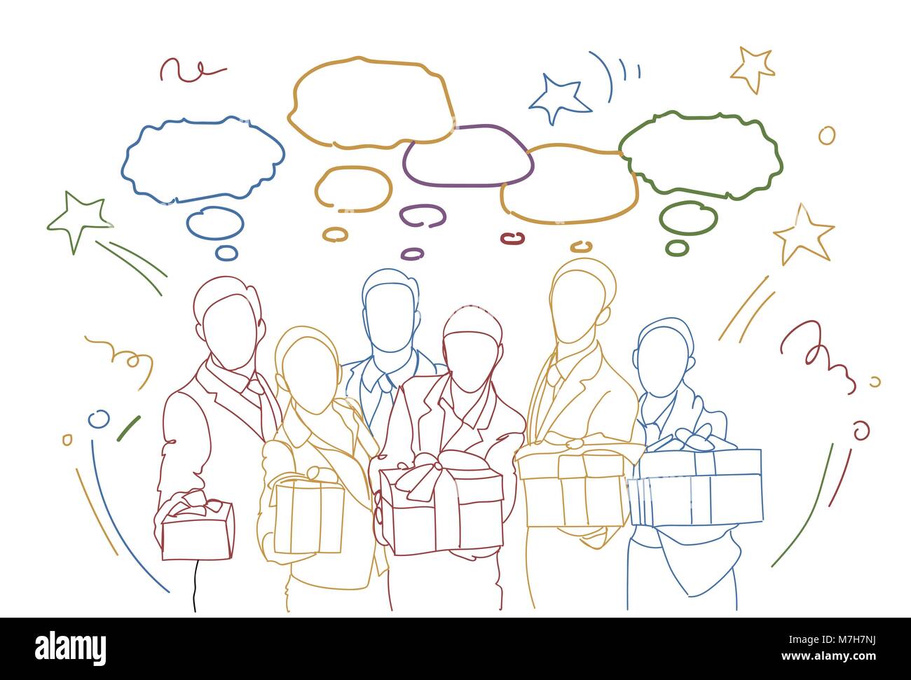 Christmas office business people Cut Out Stock Images & Pictures - Alamy