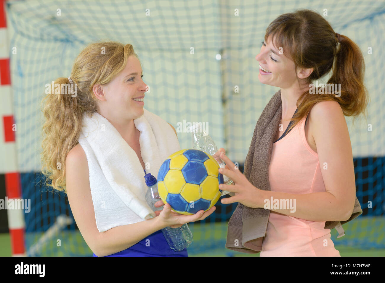 two woman and a ball Stock Photo - Alamy