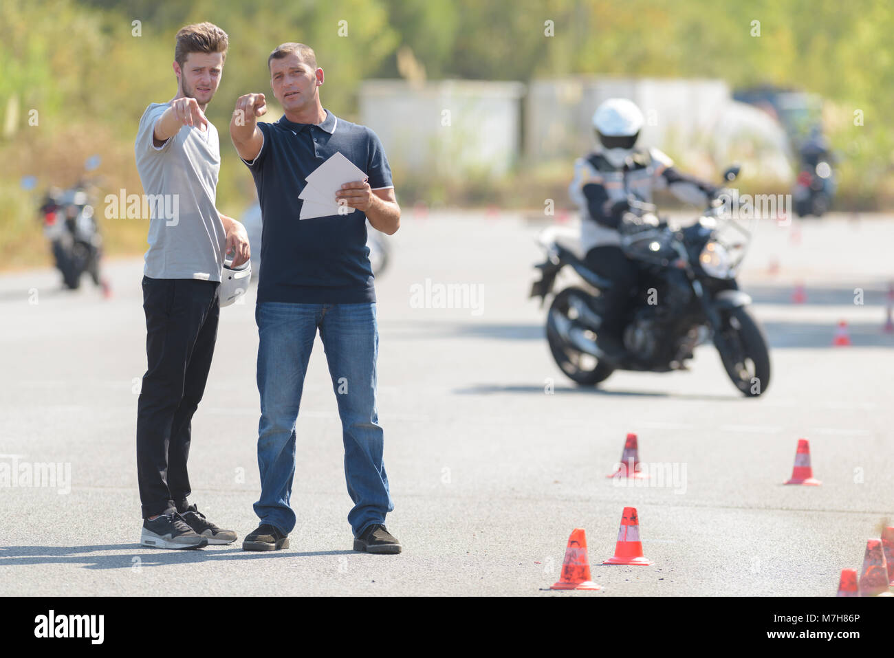 motorcycle driving school Stock Photo - Alamy