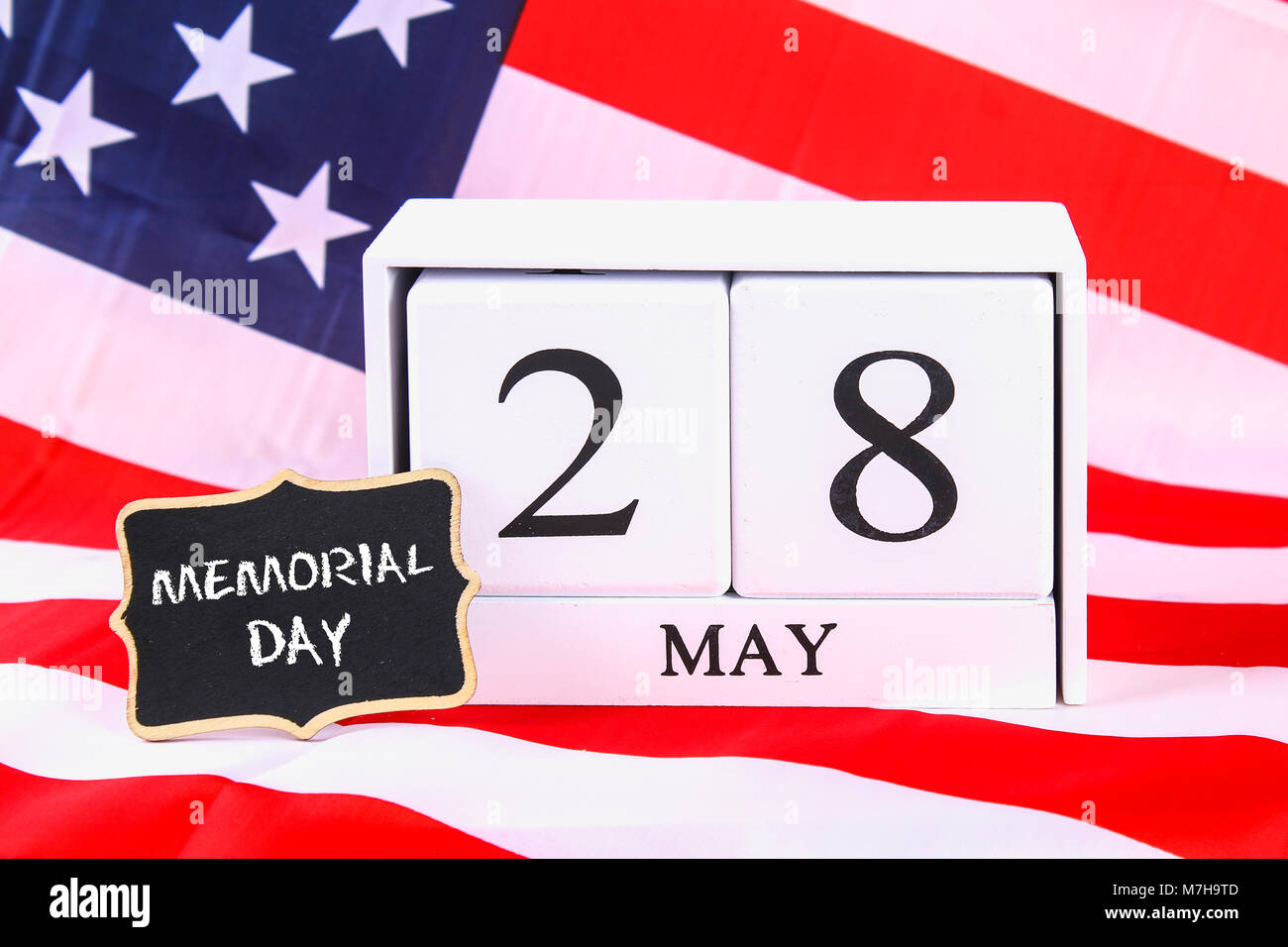 USA Memorial Day concept with calendar and red remembrance poppy on ...