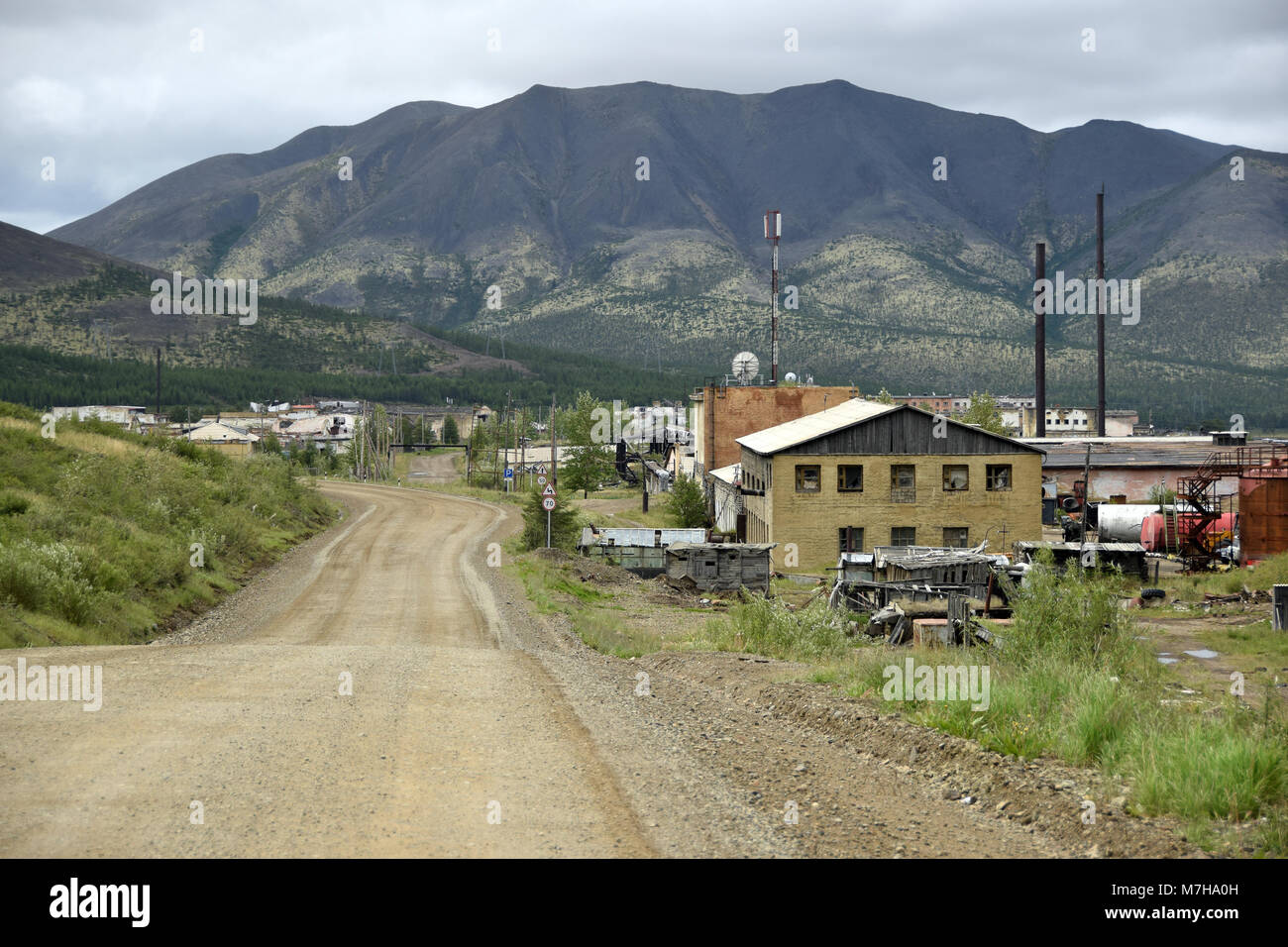 The Kolyma highway runs through the little town of Atka, north of ...