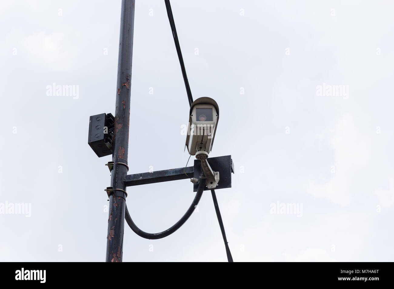 CCTV cameras system installed at the intersection,Traffic intersection ...