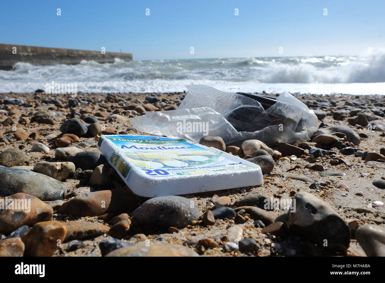Beach rubbish washed ashore on to the beaches along the South Coast ...