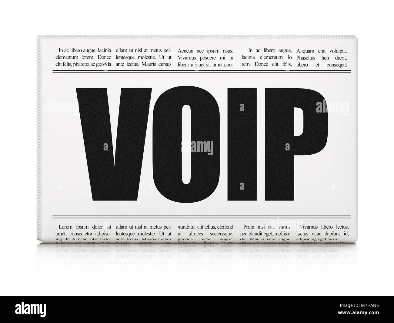 Web design concept: newspaper headline VOIP Stock Photo - Alamy