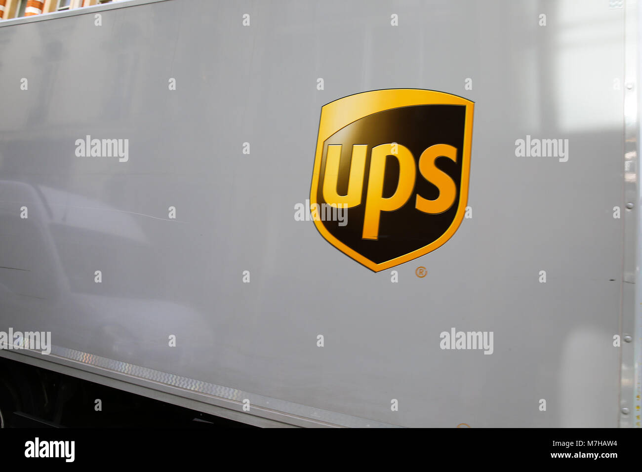 A United Parcel Service (UPS) van Featuring: View Where: London, United ...