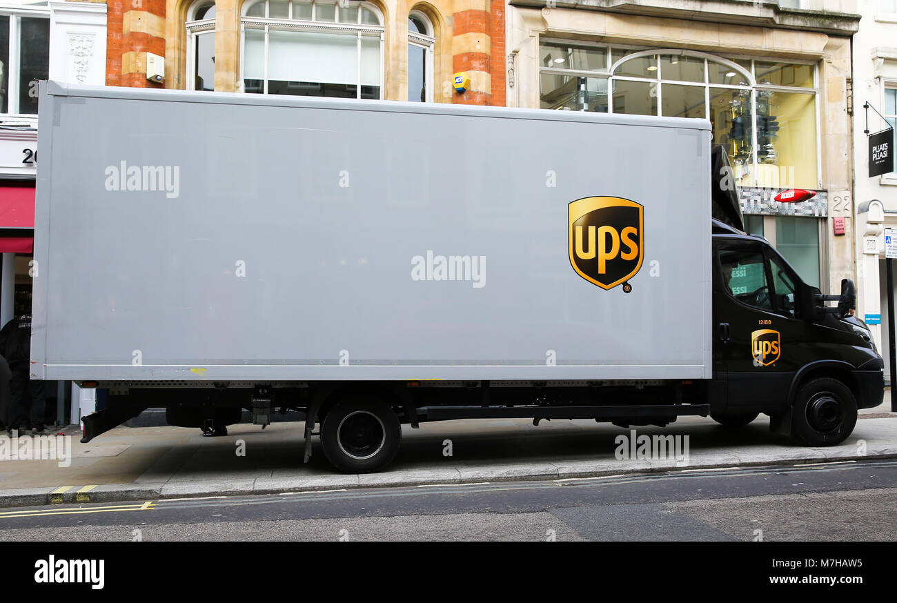 A United Parcel Service (UPS) van Featuring: View Where: London, United ...