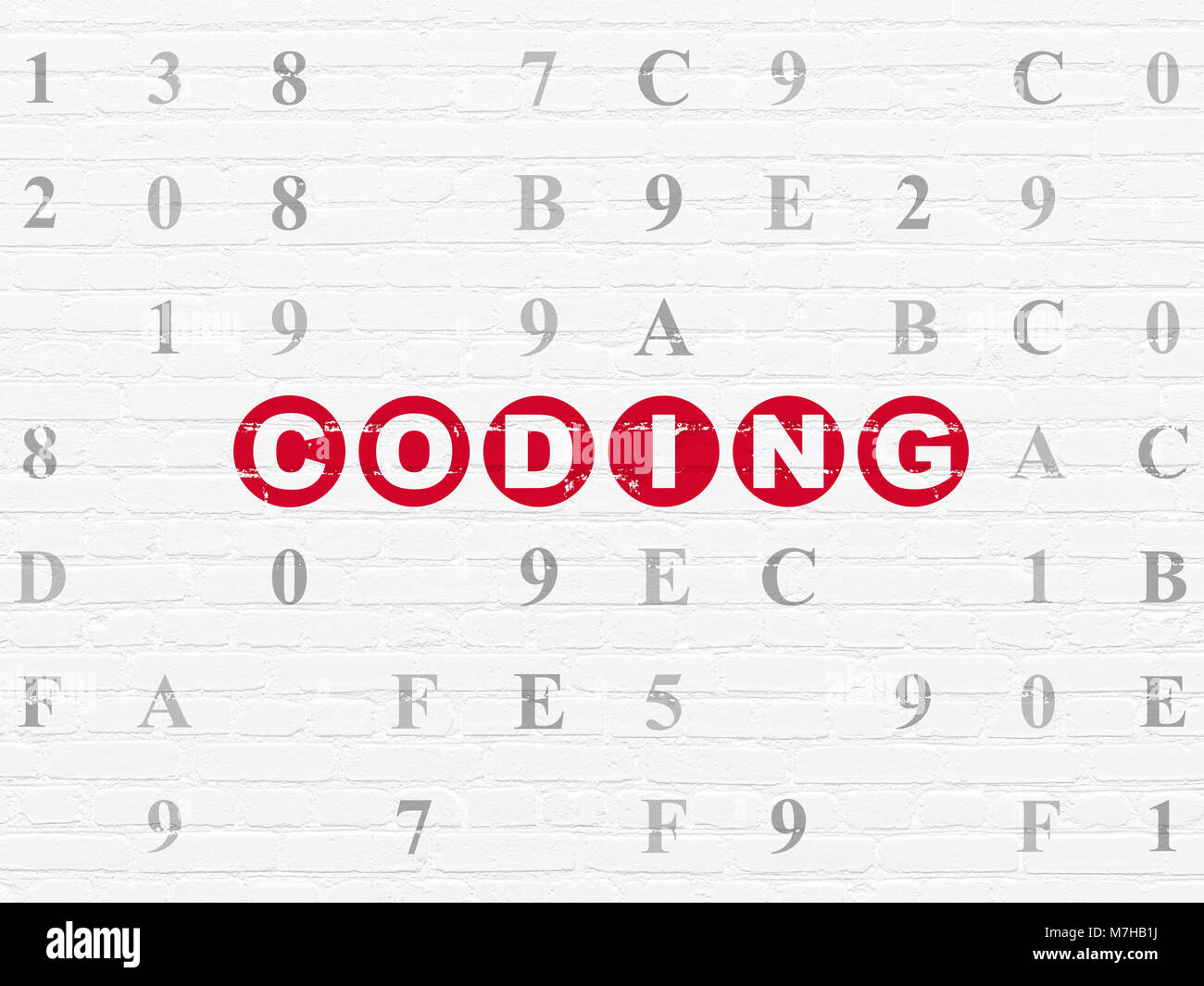 Software concept: Coding on wall background Stock Photo - Alamy