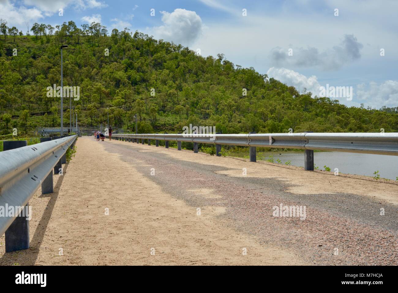 Road on the top of a dam wall, Ross River Dam, Ross Dam Access, Kelso ...
