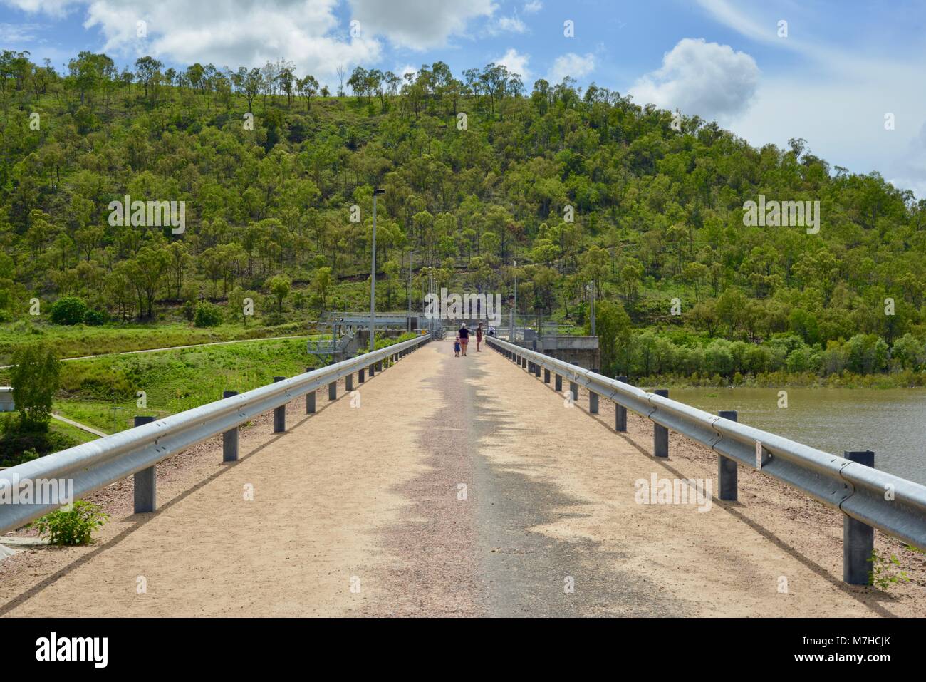 Road on the top of a dam wall, Ross River Dam, Ross Dam Access, Kelso ...