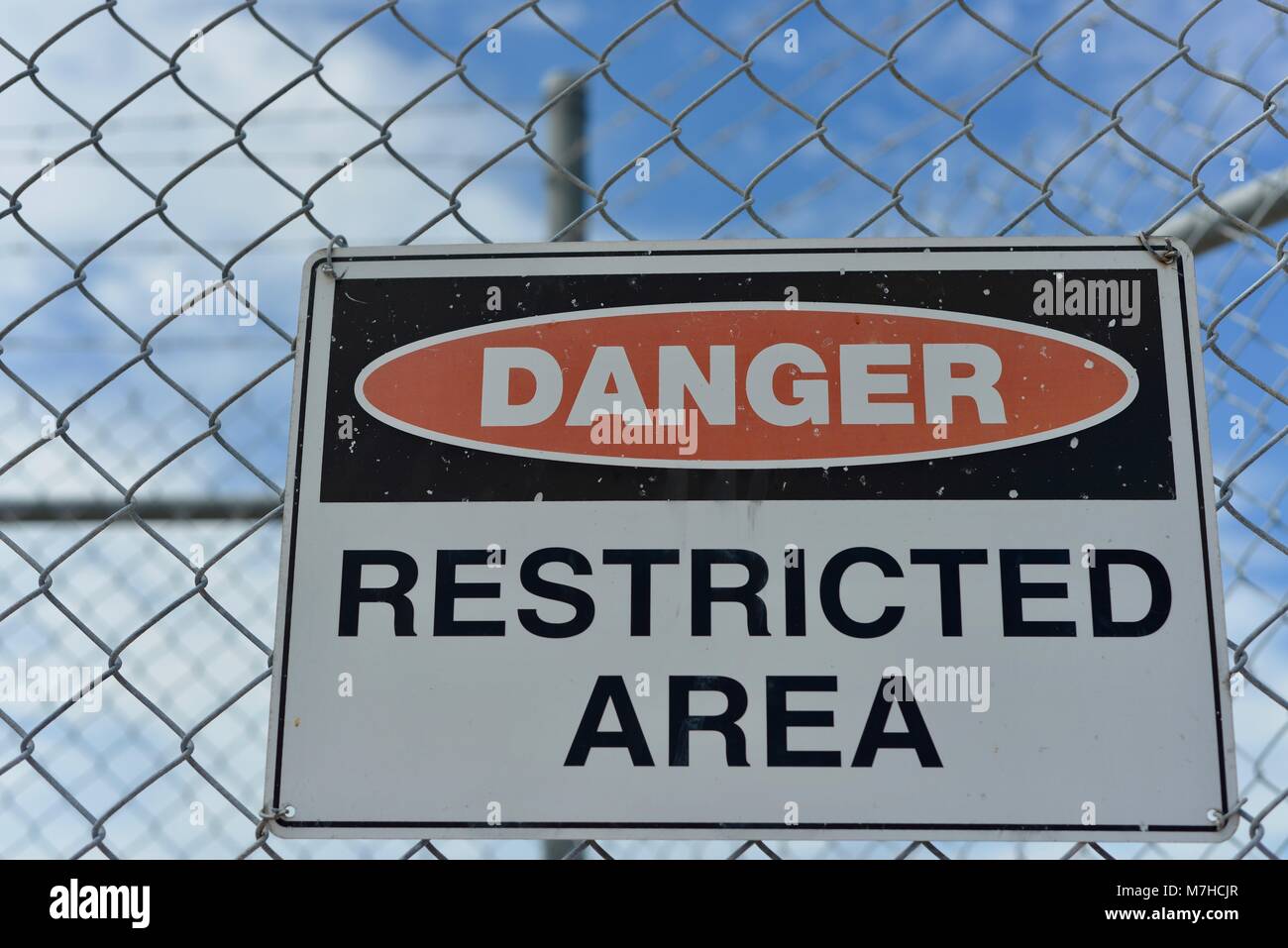 Danger restricted area signage, Ross River Dam, Ross Dam Access, Kelso ...
