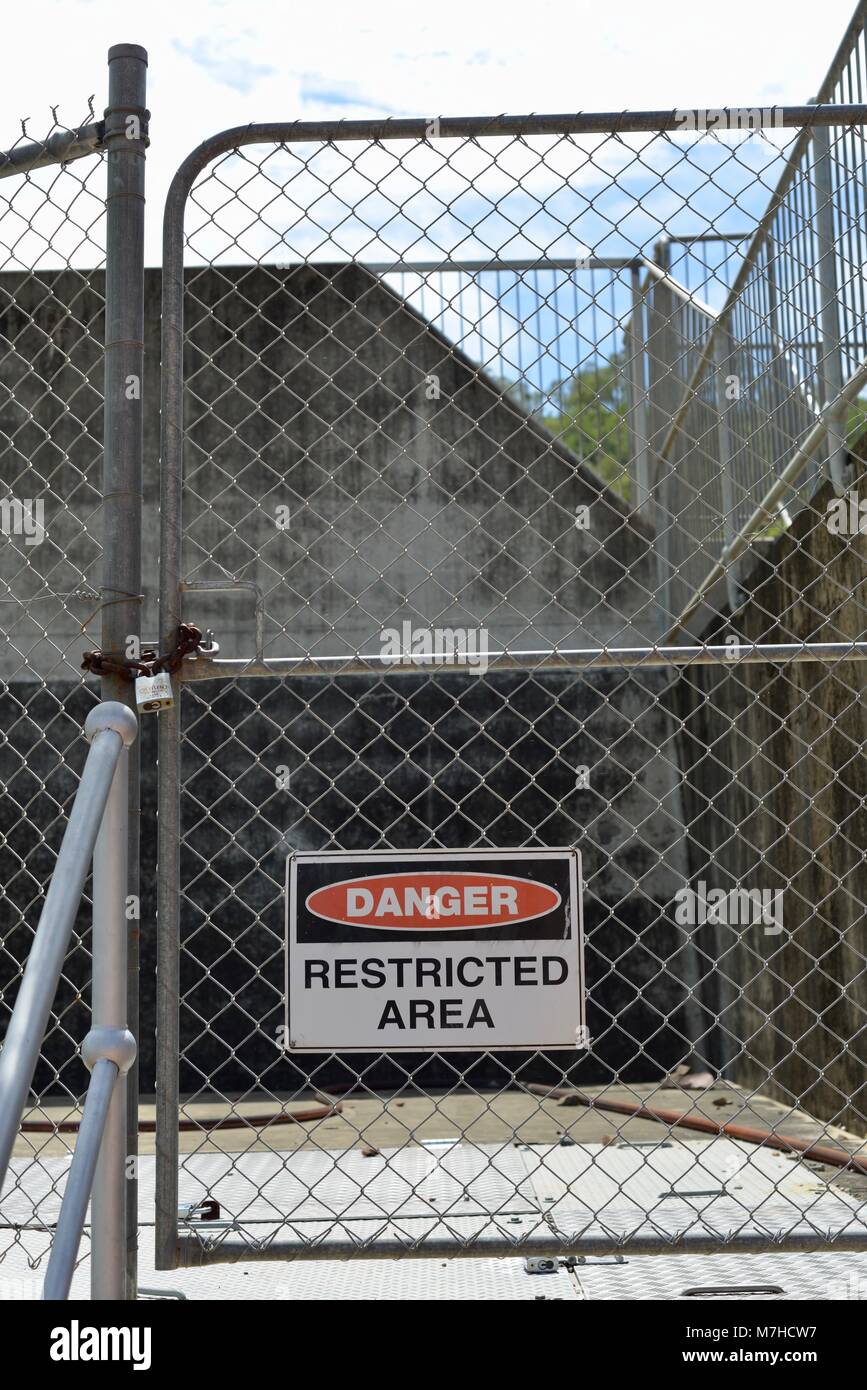 Treacherous unsafe area to untrained personnel with chain lock and ...