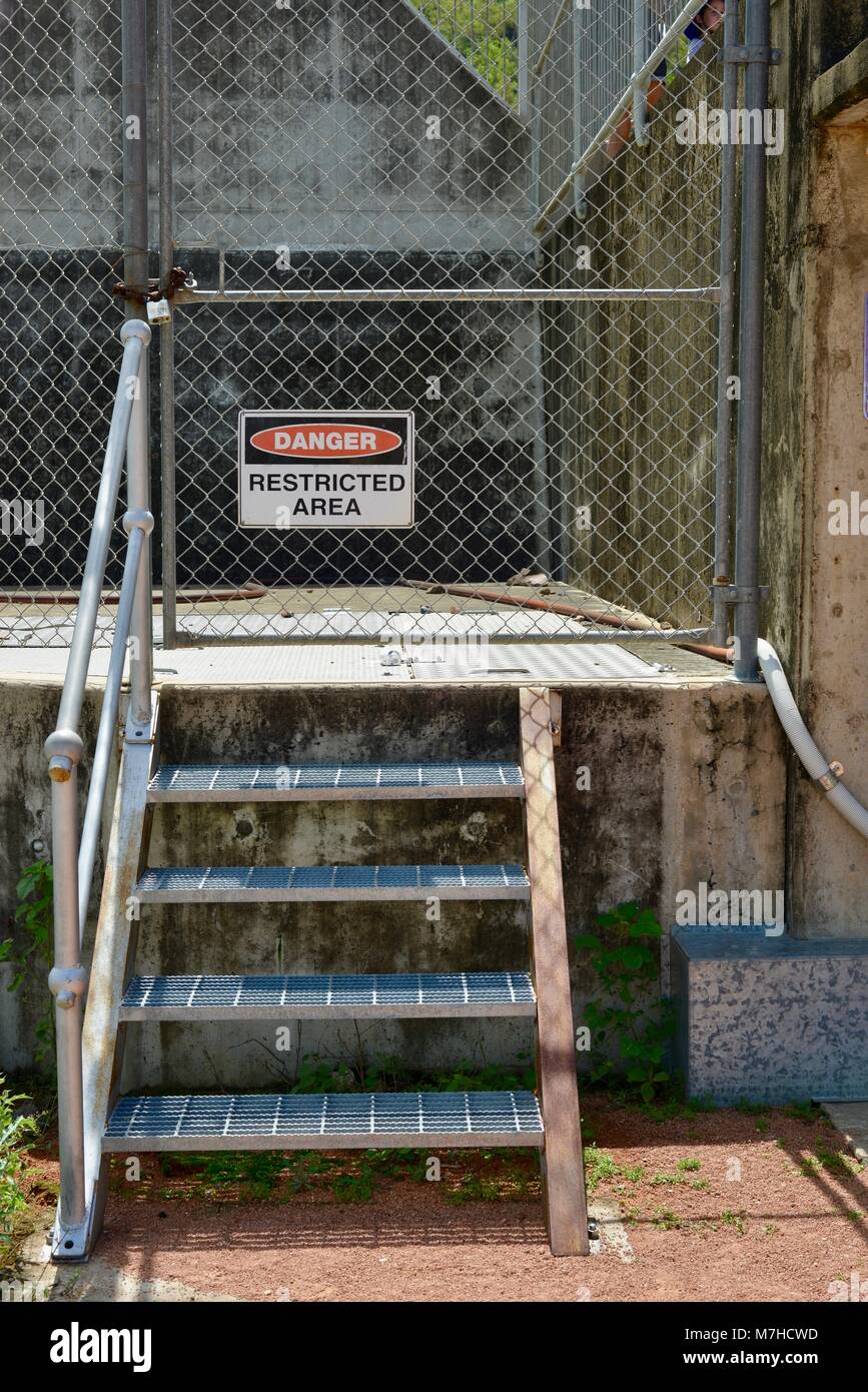 Treacherous unsafe area to untrained personnel with chain lock and ...