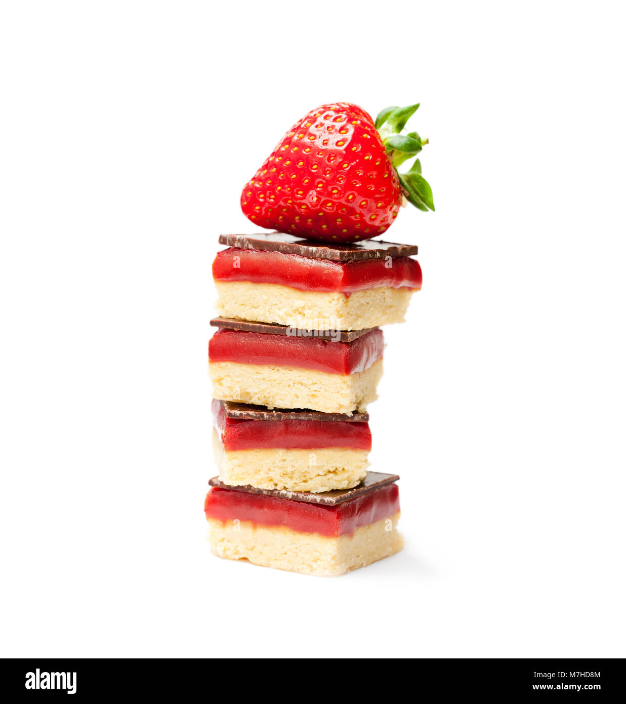 Stack of shortbread cookies with strawberry isolated Stock Photo - Alamy