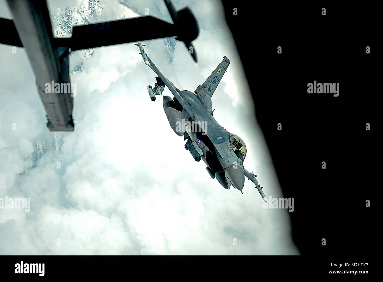 A U.S. Air Force F-16 Fighting Falcon assigned to the 455th Air ...
