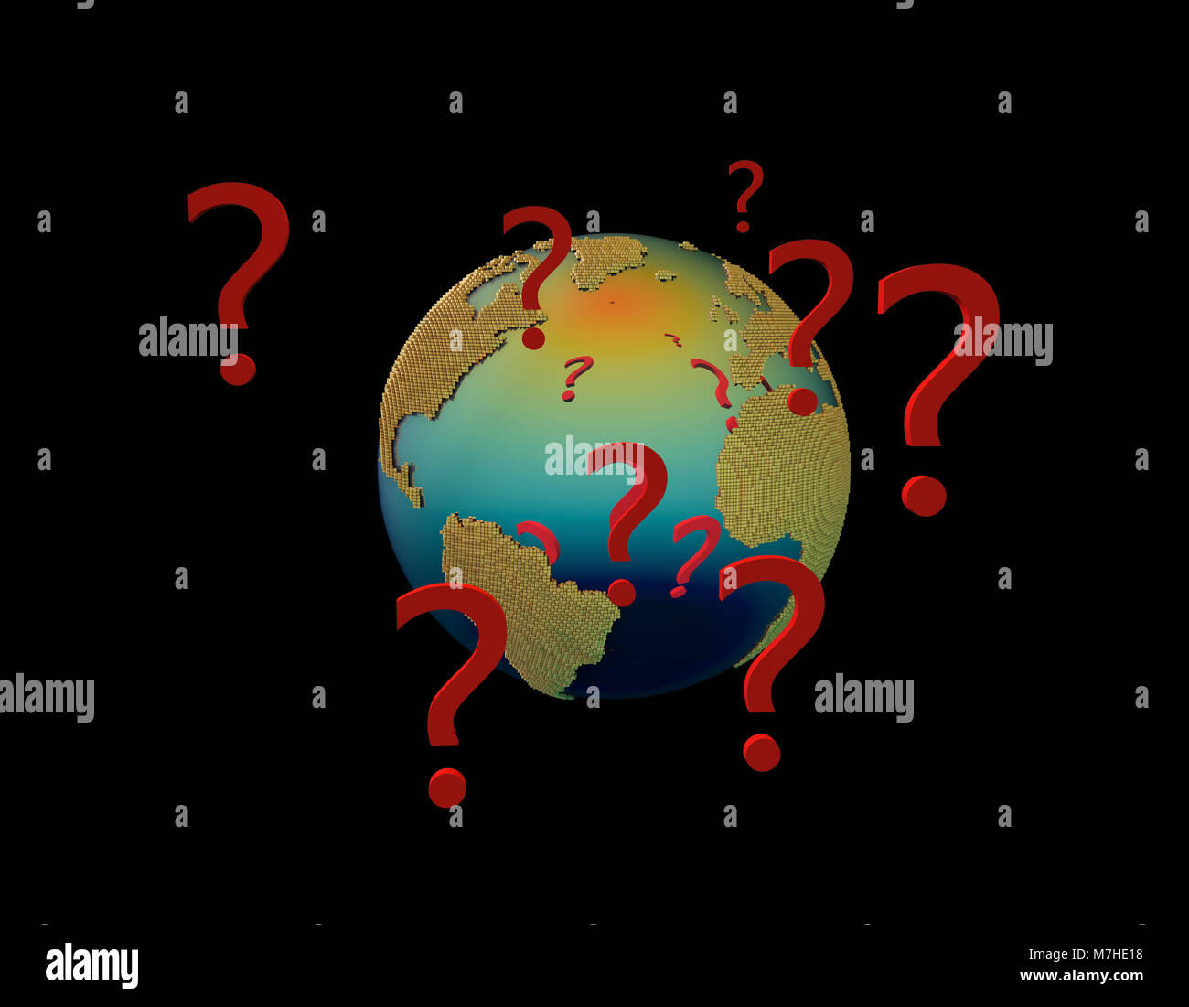 Earth and question mark Stock Photo - Alamy