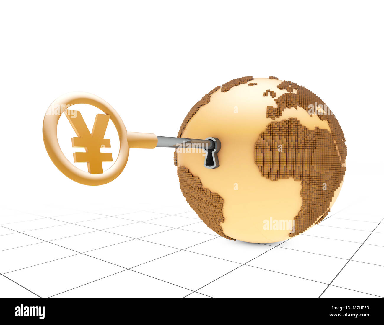 Earth and currency financial keys, representing economic development ...