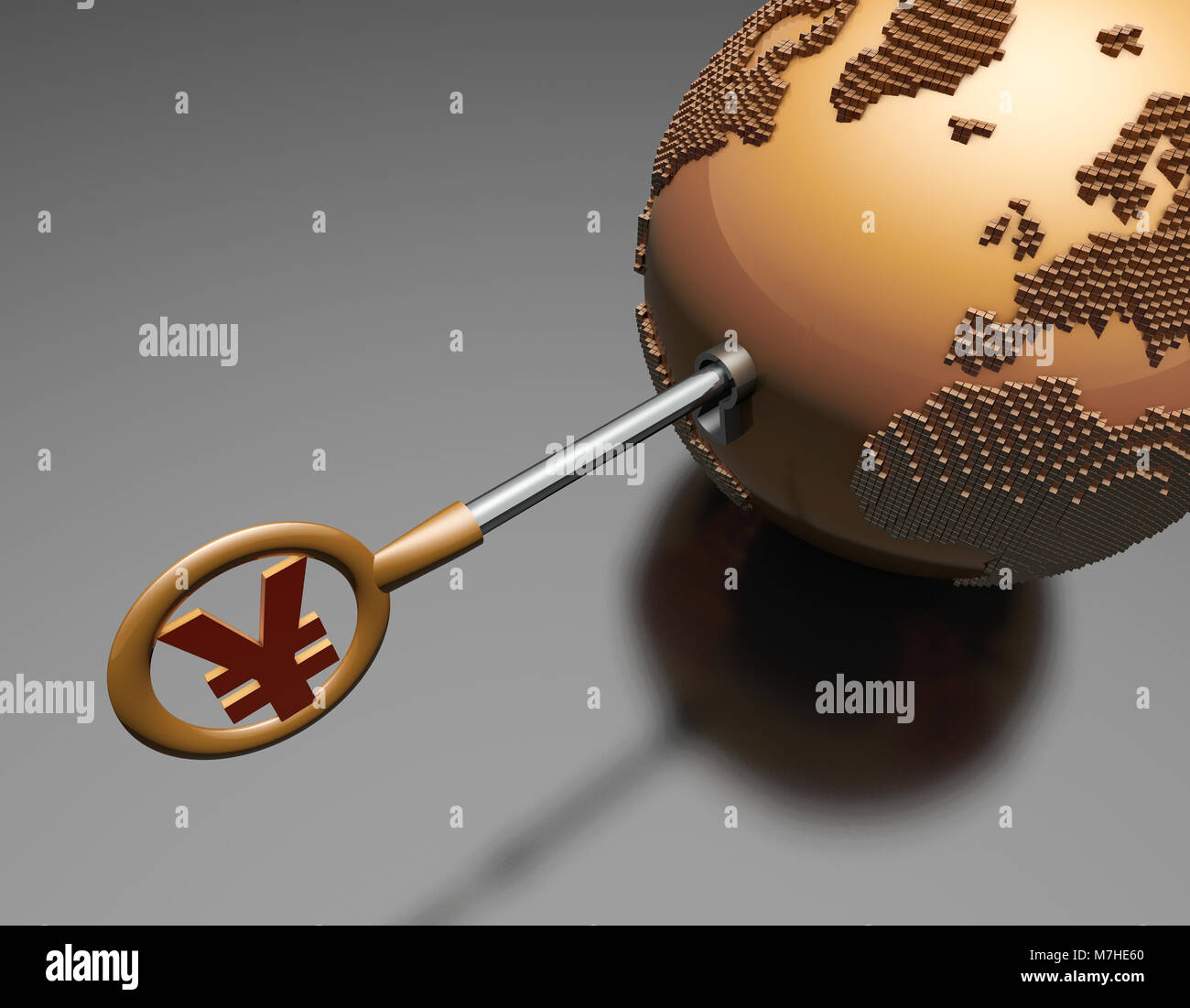 Earth and currency financial keys, representing economic development, capital investment Stock ...