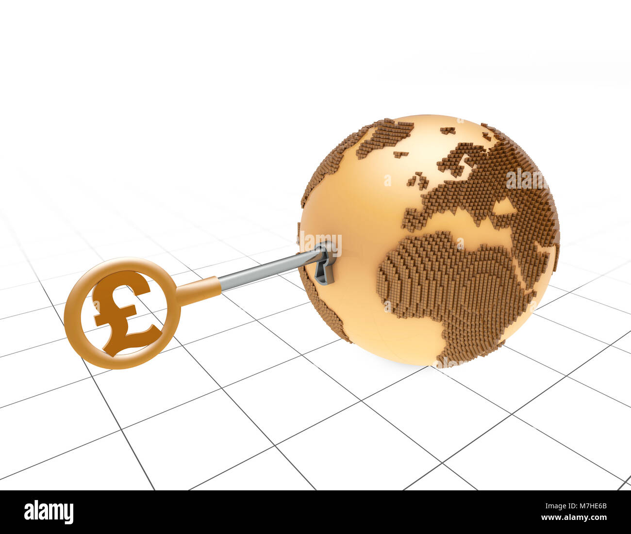 Earth and currency financial keys, representing economic development ...