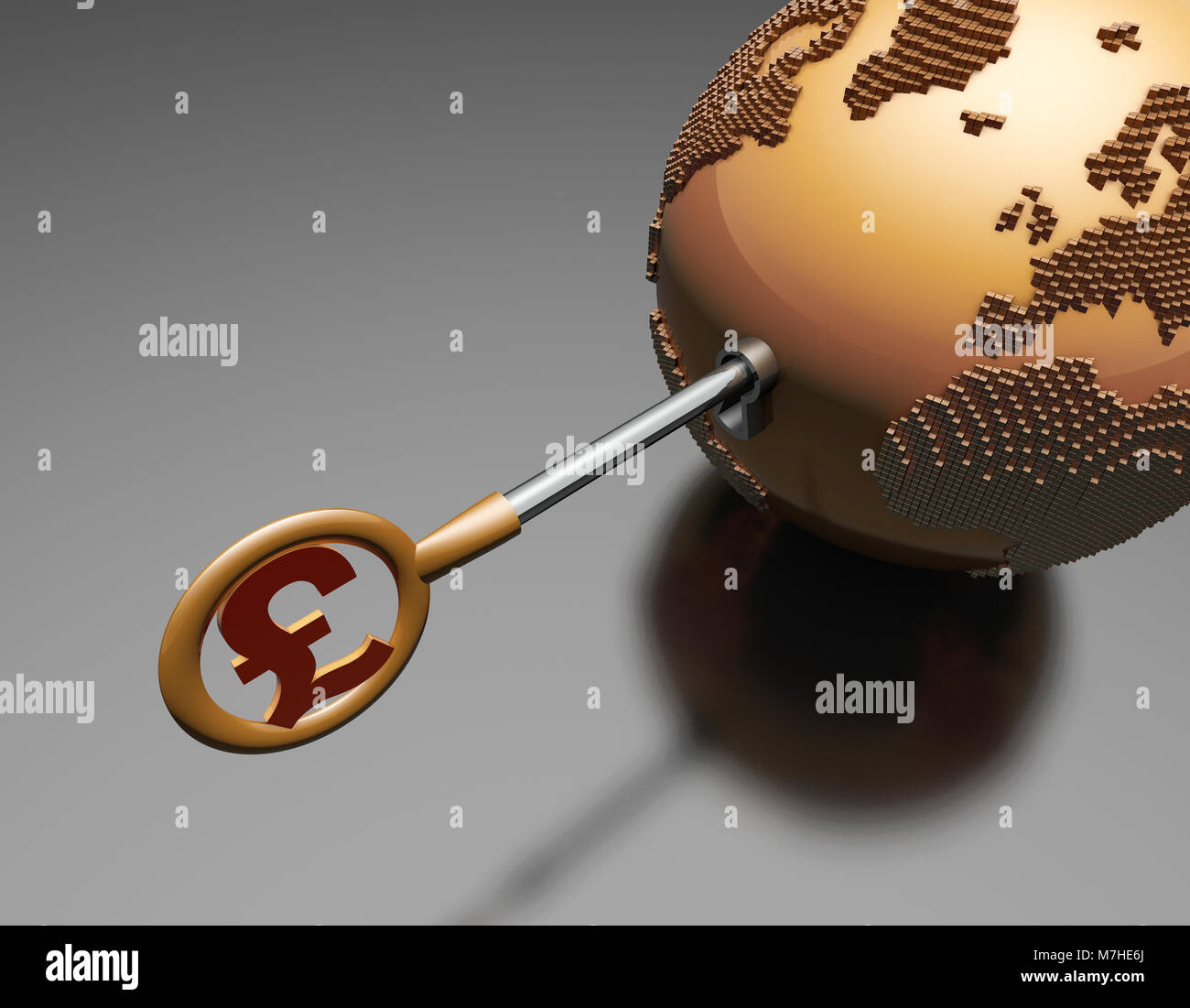 Earth and currency financial keys, representing economic development ...