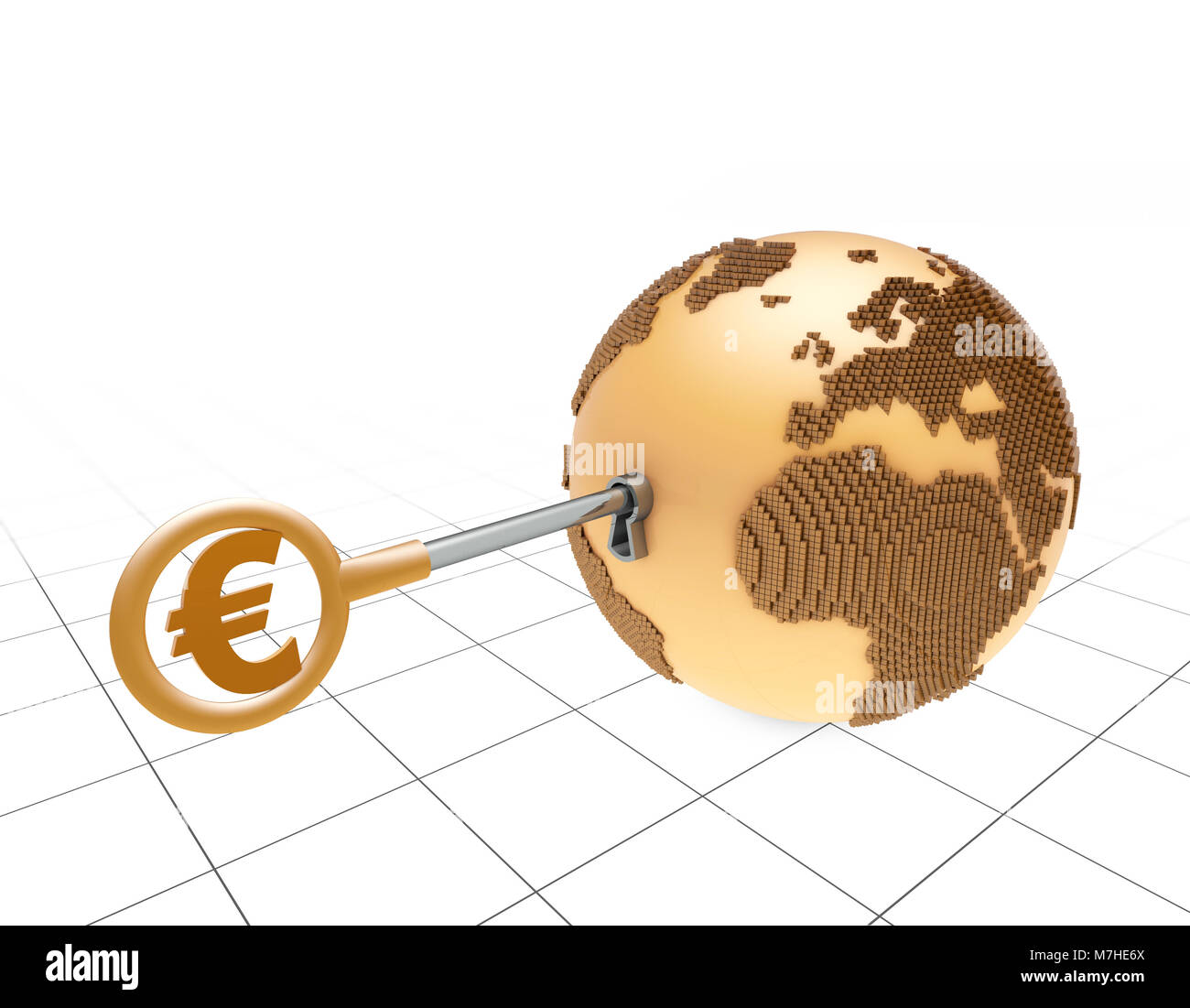 Earth and currency financial keys, representing economic development ...