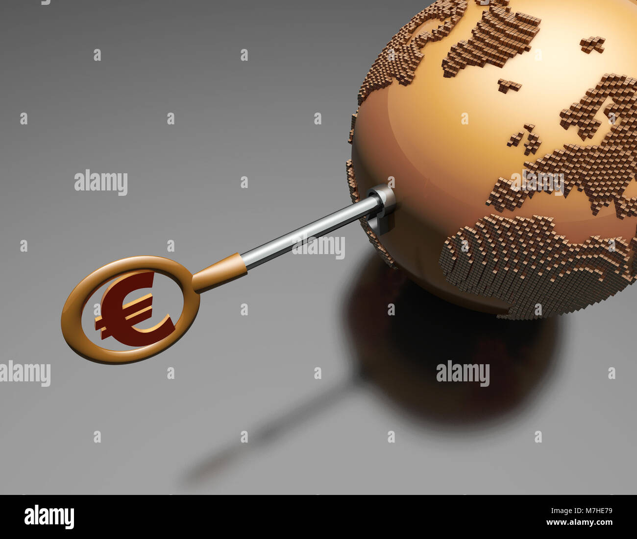 Earth and currency financial keys, representing economic development ...