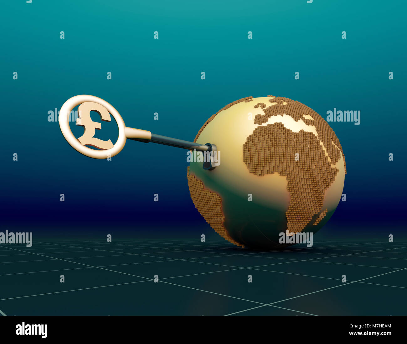 Earth and currency financial keys, representing economic development ...