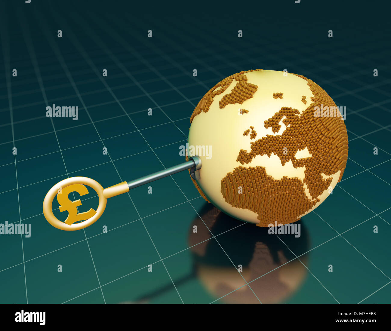 Earth and currency financial keys, representing economic development ...