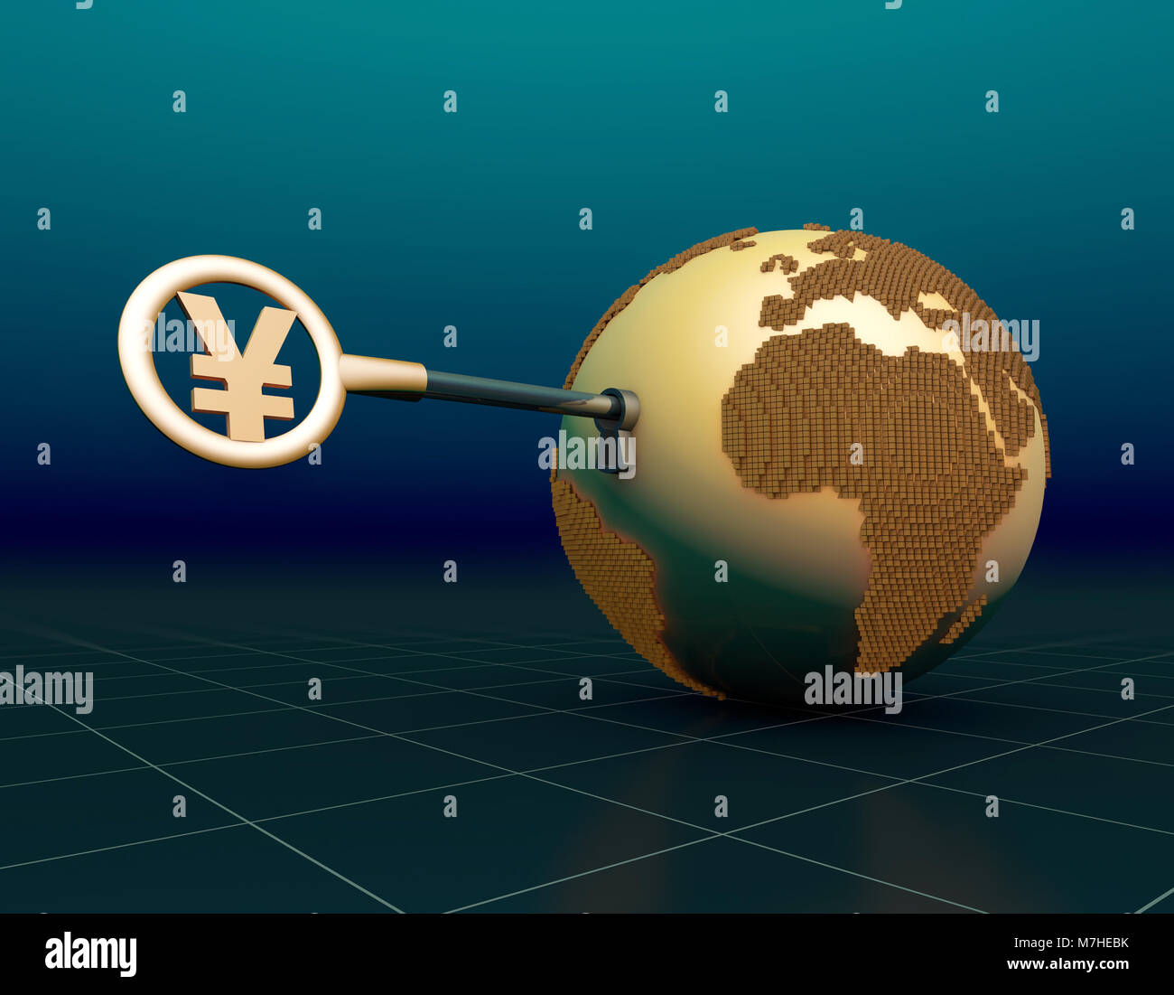 Earth and currency financial keys, representing economic development ...