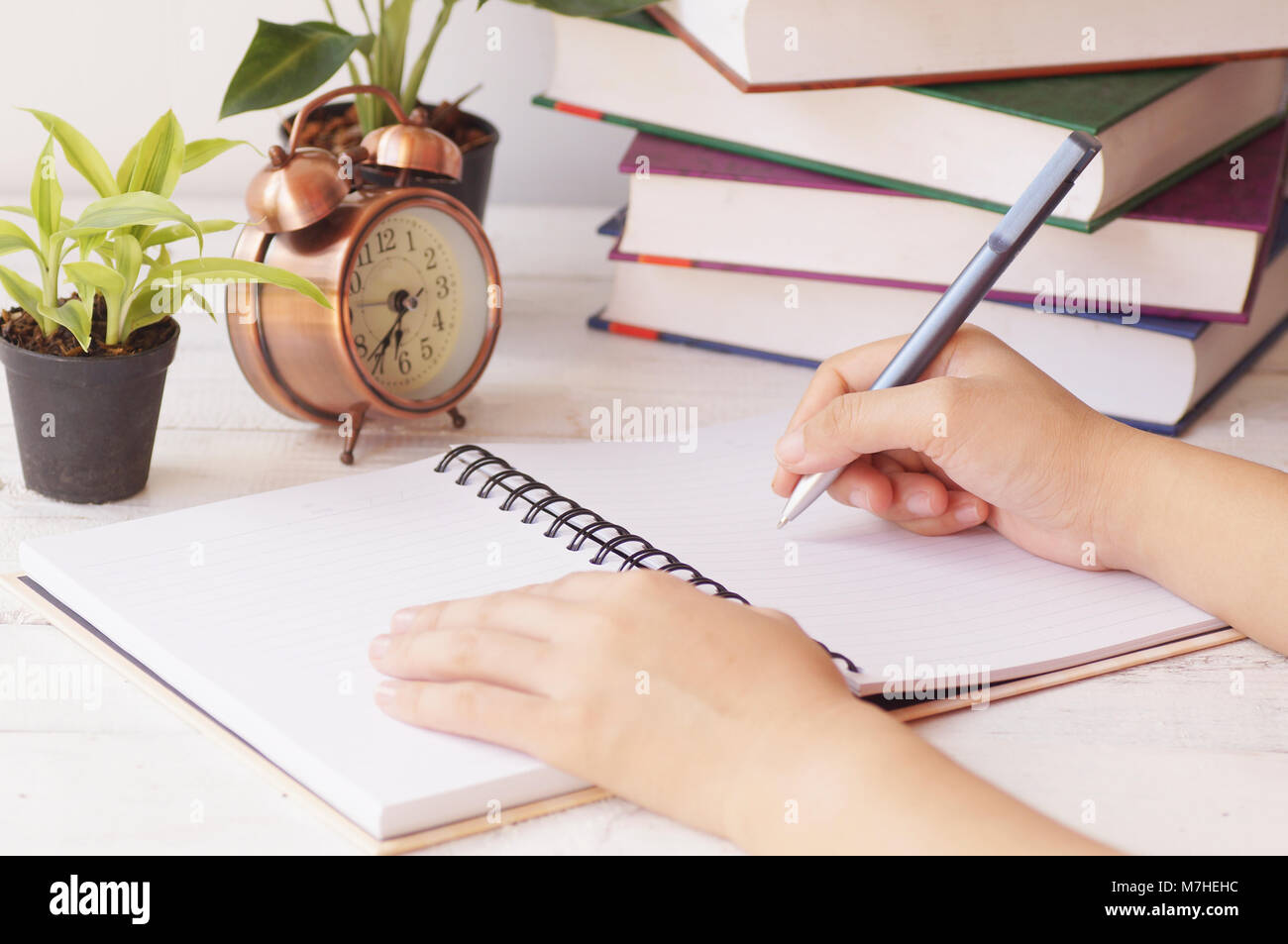 hand writing on table Stock Photo - Alamy