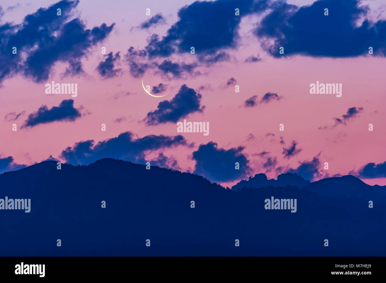 Waning crescent moon hi-res stock photography and images - Alamy