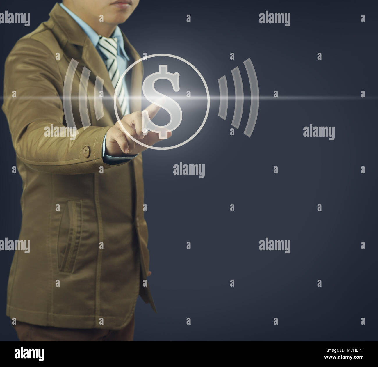 Businessman pressing power button concept hi-res stock photography and ...