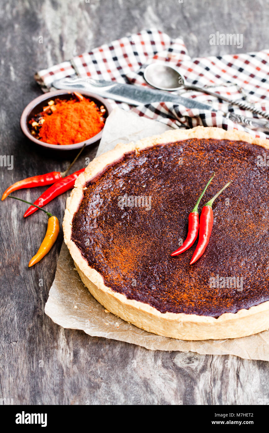 Delicious chocolate cake with chilli Stock Photo - Alamy