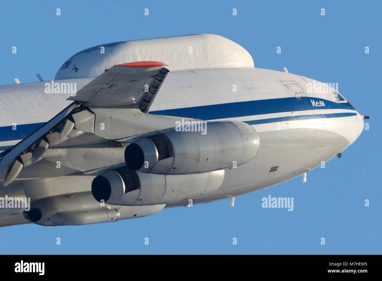 IL-80 flying command post of the Russian Air Force taking off, Russia ...