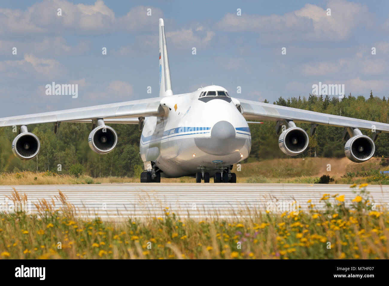 An-124 Ruslan heavy transport aircraft of the Russian Air Force taking ...
