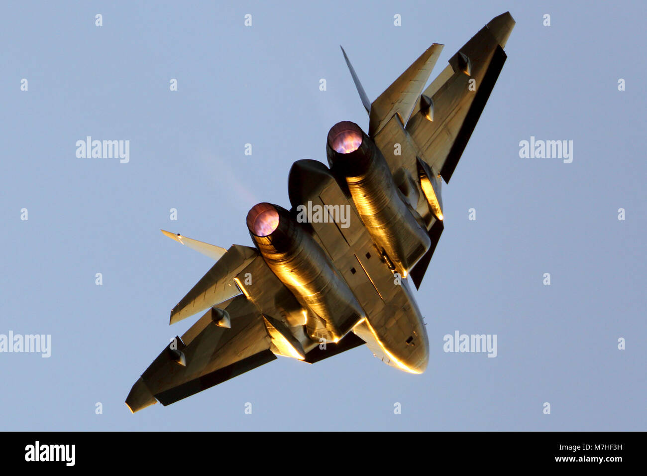 T-50 PAK-FA fifth generation jet fighter of the Russian Air Force Stock ...