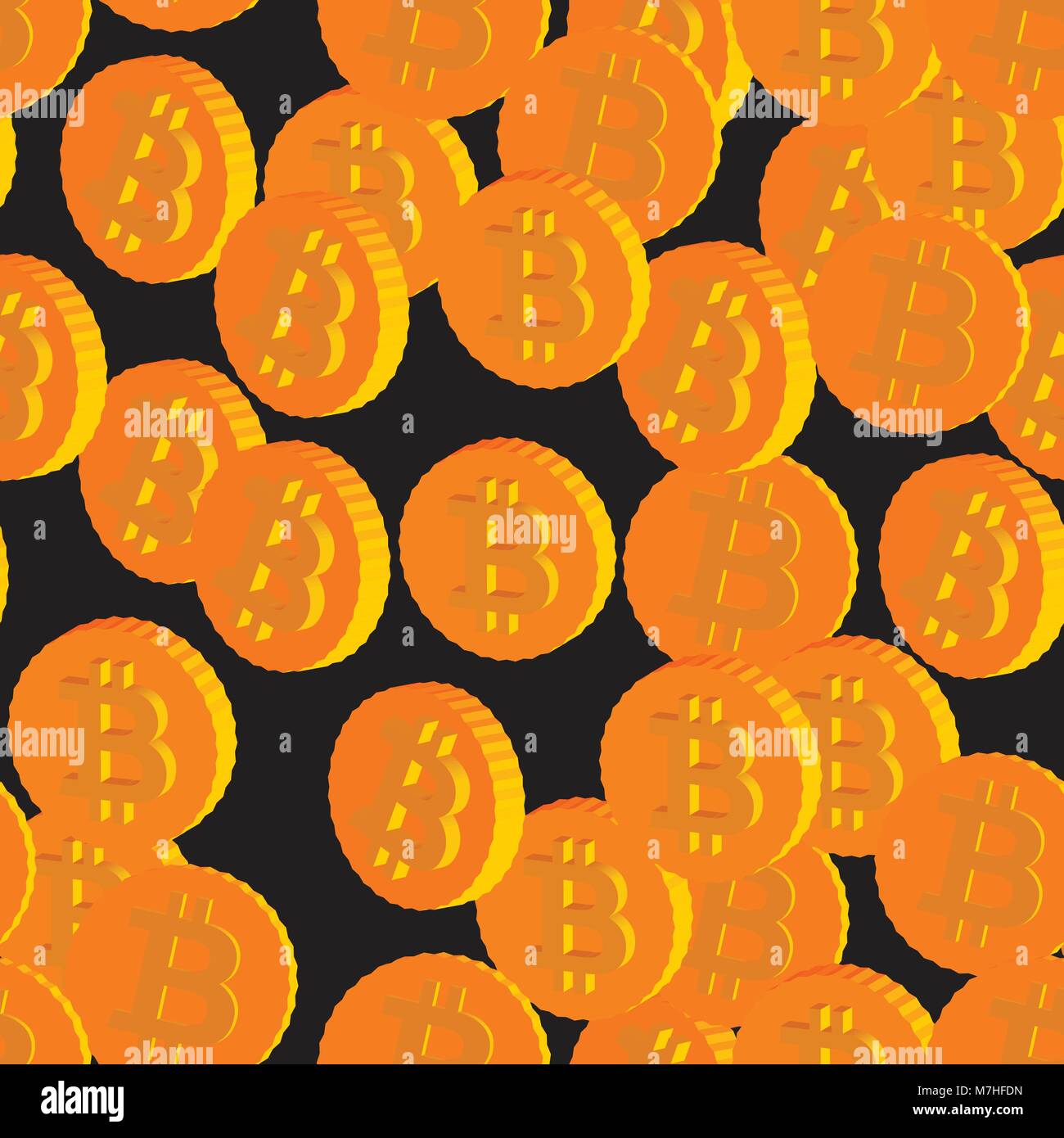 Coins with Bitcoin Symbols Seamless Pattern Stock Vector Image & Art ...