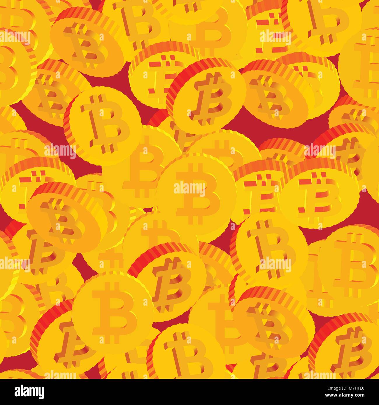 Coins with Bitcoin Symbols Seamless Pattern Stock Vector Image & Art ...