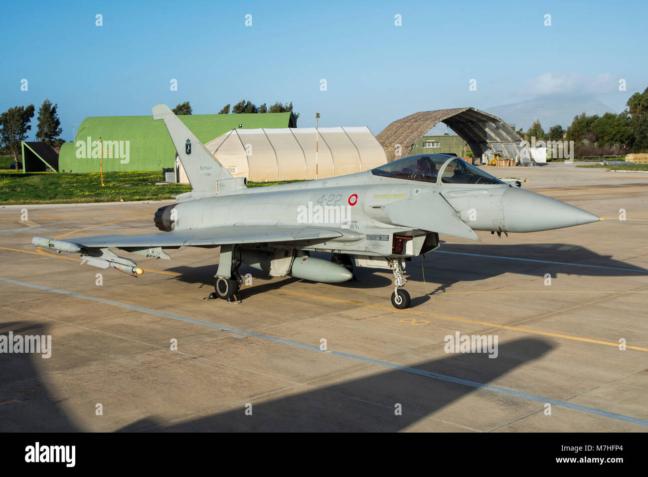 Italian Air Force F-2000A Typhoon on the ramp at Trapani Air Base ...