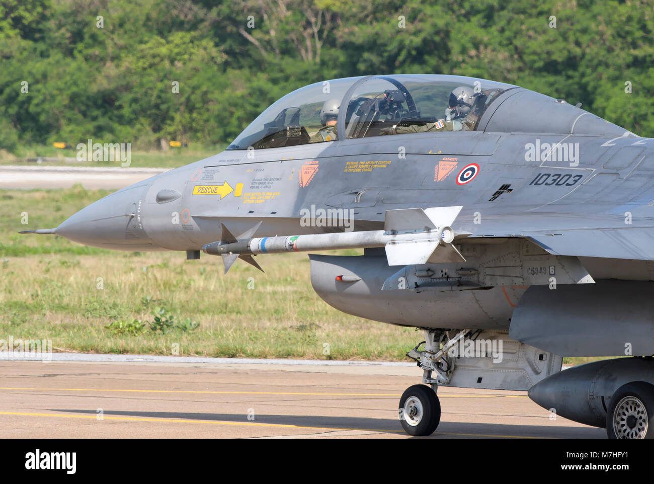 Royal Thai Air Force F-16 during Exercise Cope Tiger 2017 Stock Photo ...